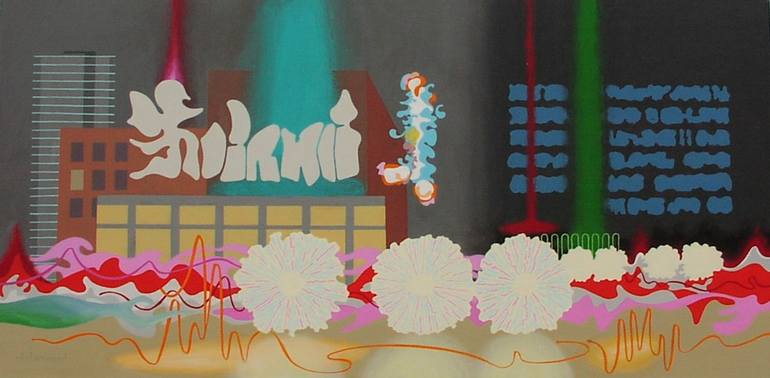 China Town Lights Painting by Steve Horan | Saatchi Art