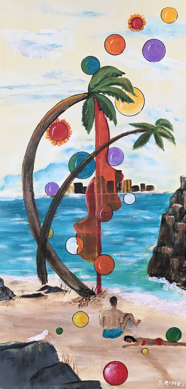 Beach Party Painting by Sylvia Ripley | Saatchi Art