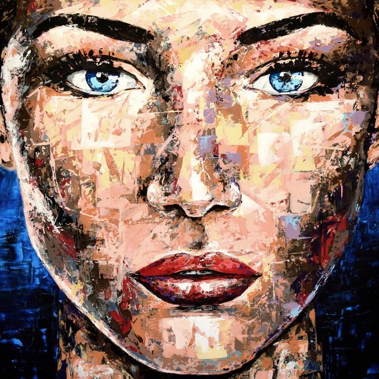 Original 1010 face portrait Painting by Eugen Dick | Saatchi Art