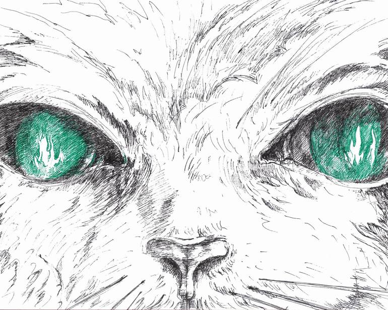 A cat (Something shiny and weird approached the infected animal ...