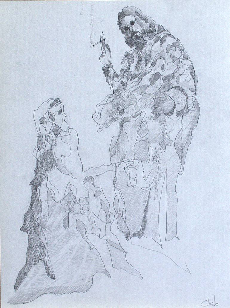 The Sermon Drawing by Gonzalo Antelo | Saatchi Art