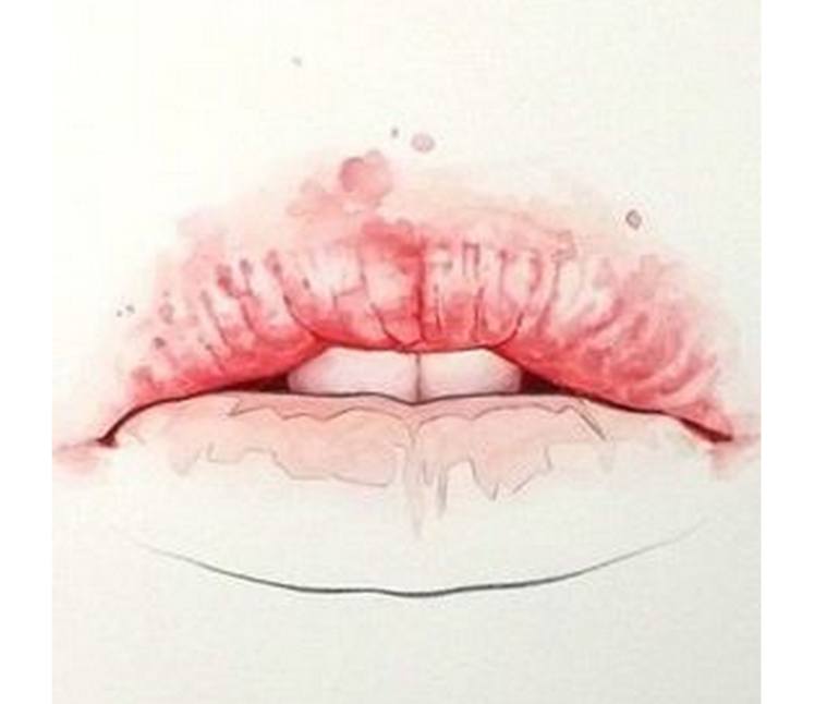 Cherry Lips Painting by Christina Rakitzis | Saatchi Art