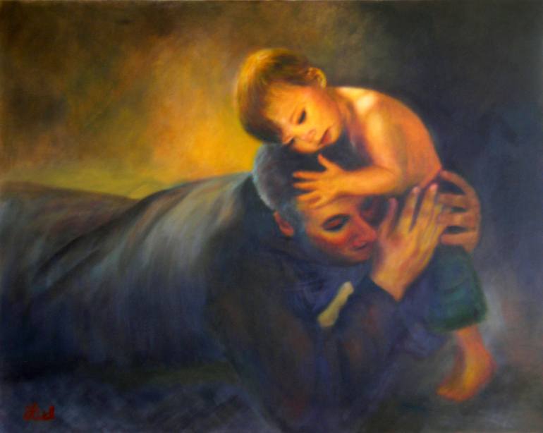 Father and Son -- $2500 Painting by Dirk Hiel | Saatchi Art