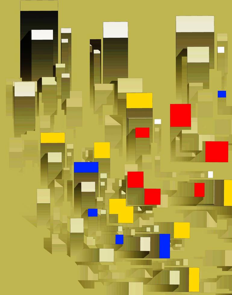 Mondrian City Mixed Media by Rolf Mulder | Saatchi Art