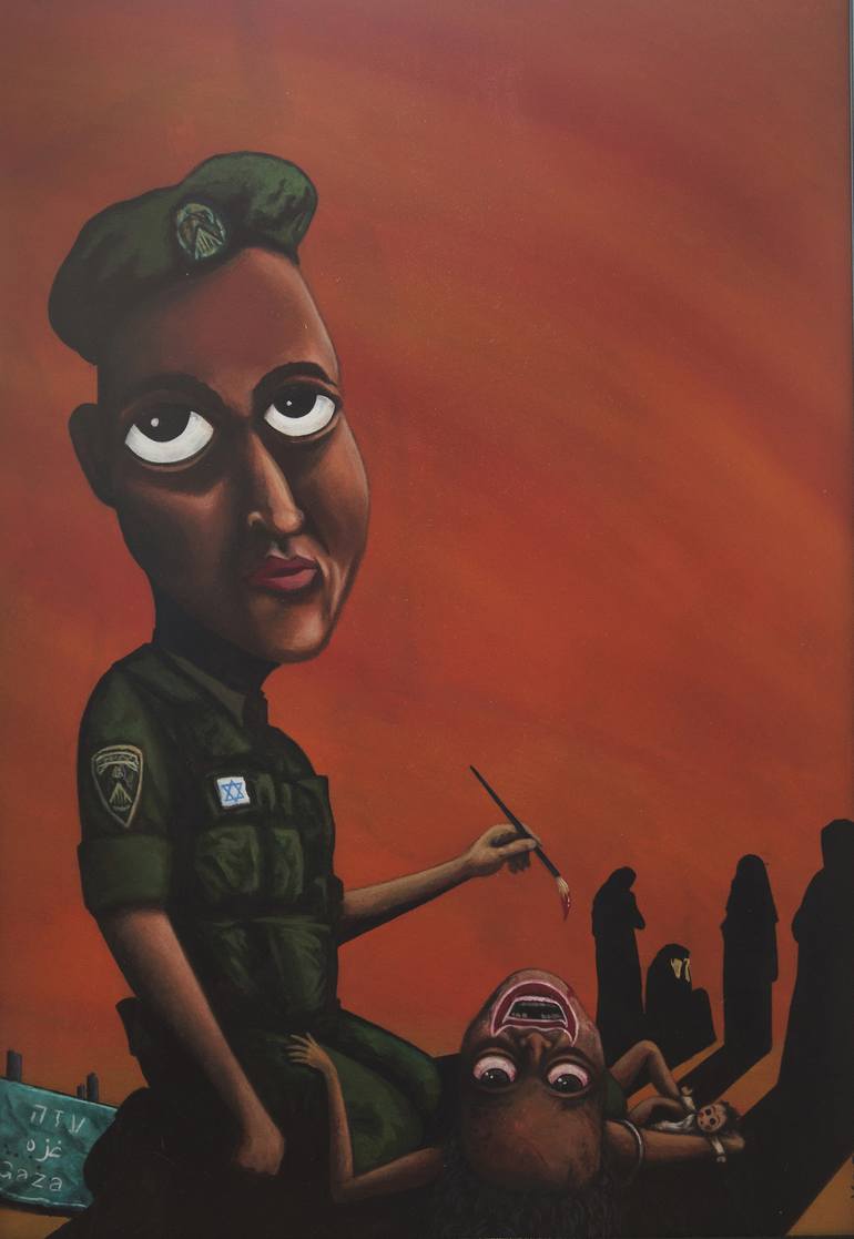 Painting a smile on genocide Painting by Saul Timothy | Saatchi Art