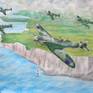 Spitfires Over The White Cliffs Of Dover Painting by Ronald Haber ...