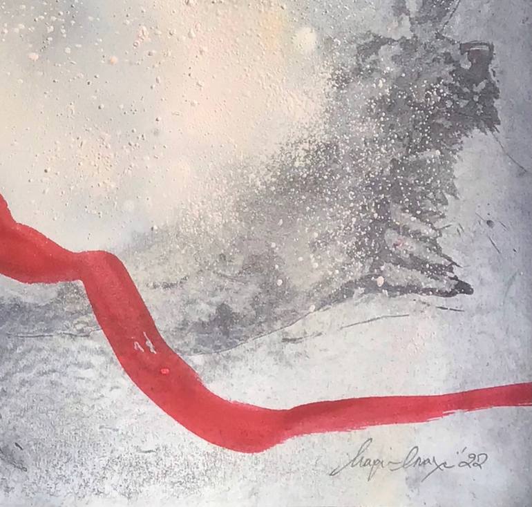 Dive Into Black With Red III Painting by MARIA BACHA | Saatchi Art