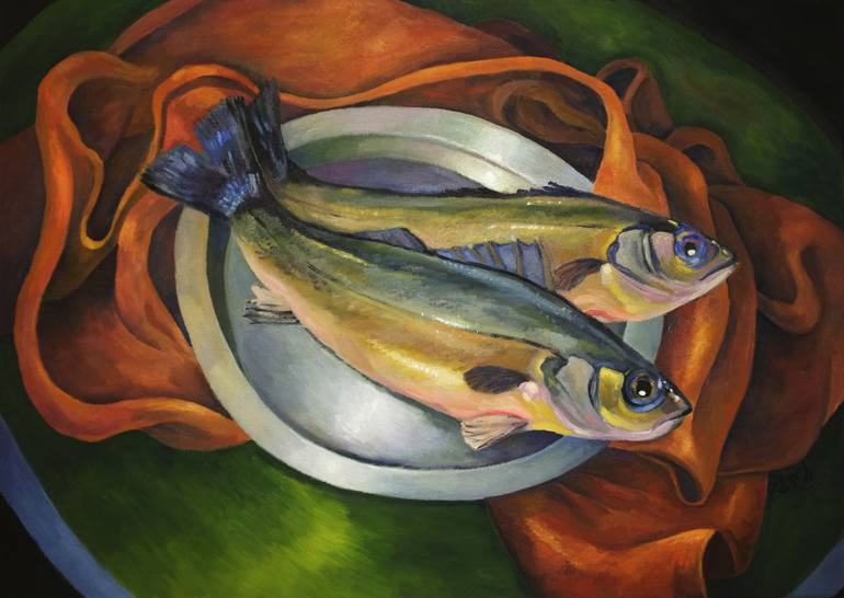 Fish (still life) Painting by Ramiro Pasch | Saatchi Art