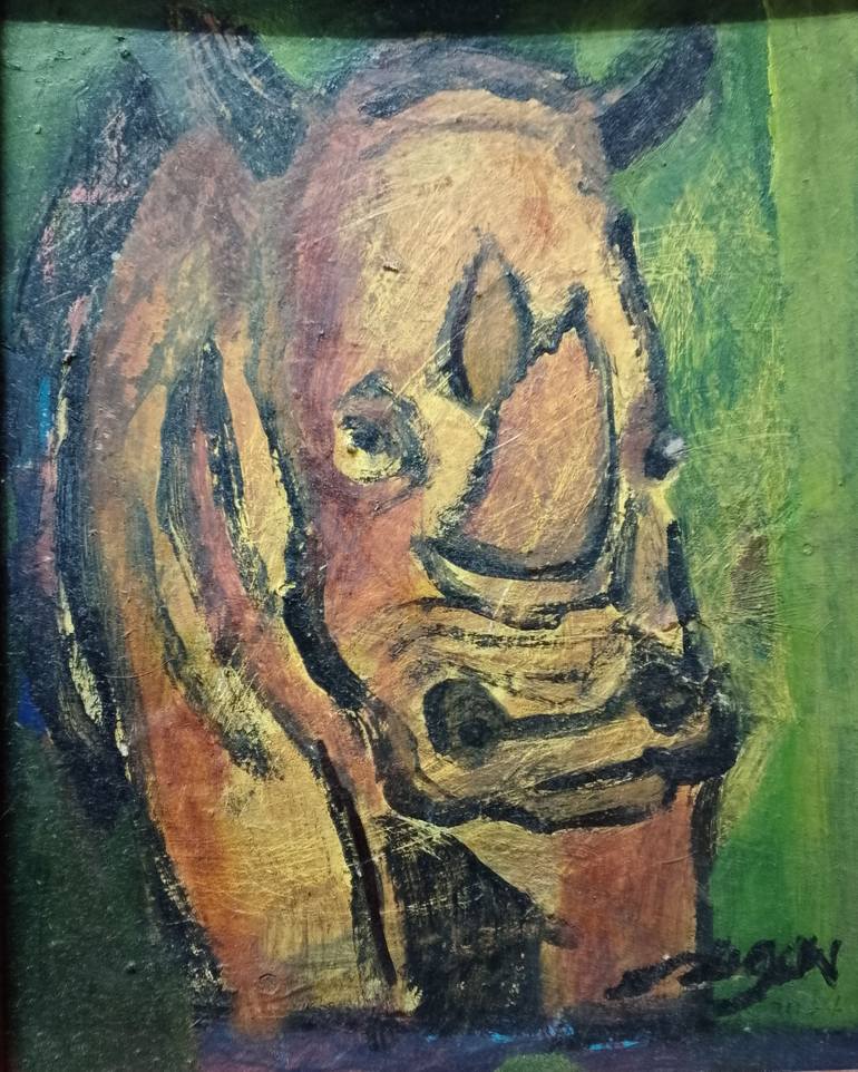 Rhinoceros Painting by Raja Segar | Saatchi Art