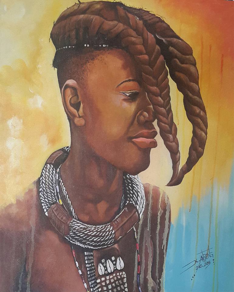 Himba Girl Painting by Gyedine Art Gallery | Saatchi Art