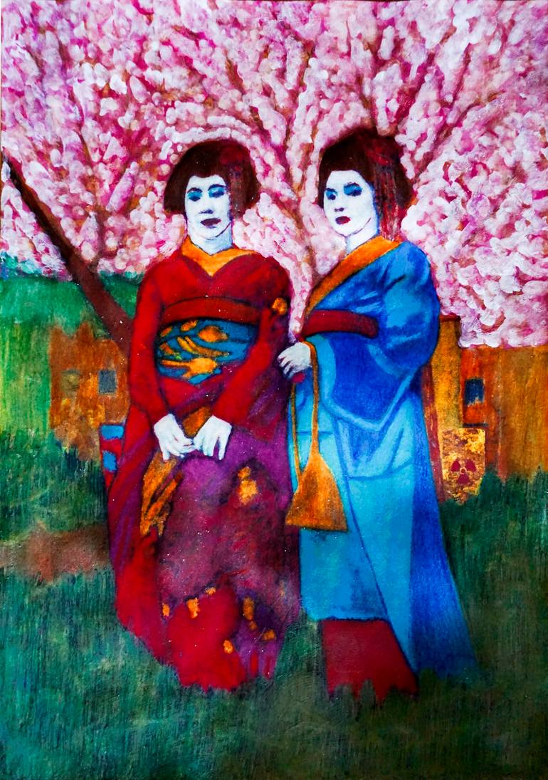 Hiroshima hanami Painting by seyjo seyjo | Saatchi Art