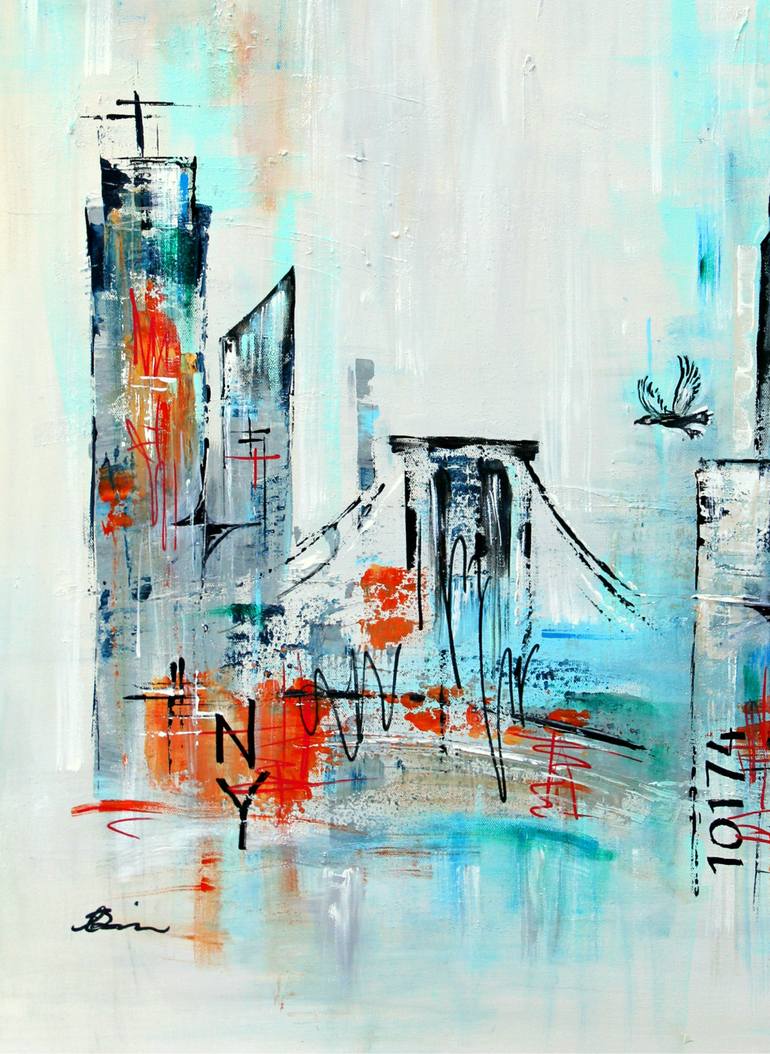 New York skyline art deco Chrysler building Painting by Angela Bisson ...