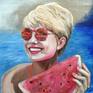 Happy Watermelon Painting by caroline towning | Saatchi Art