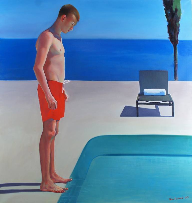 A swimming pool. Painting by Elena Petrova | Saatchi Art