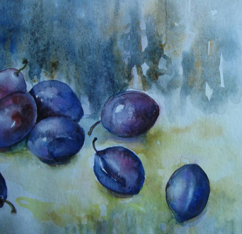 Plums Painting by Elena Oleniuc | Saatchi Art
