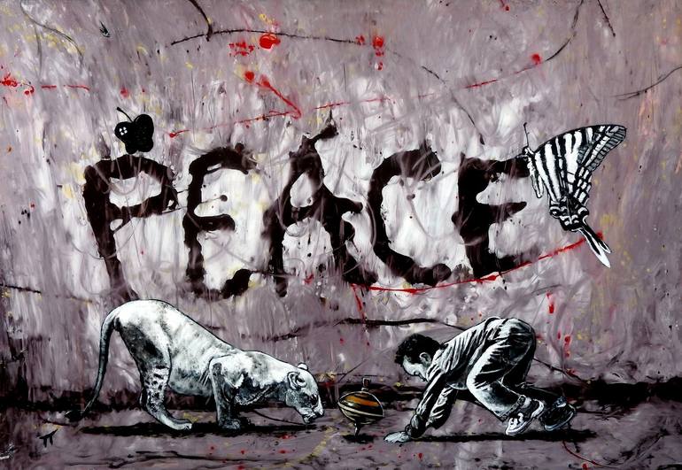 PEACE Painting by Lorenzo Villa | Saatchi Art