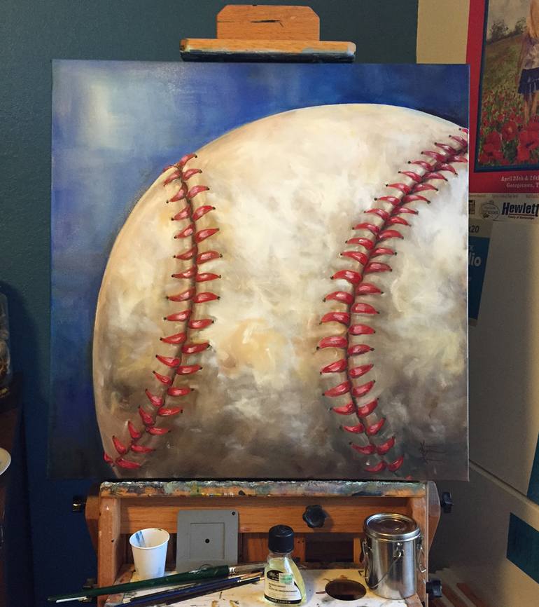 Baseball Painting by Kristine Kainer | Saatchi Art