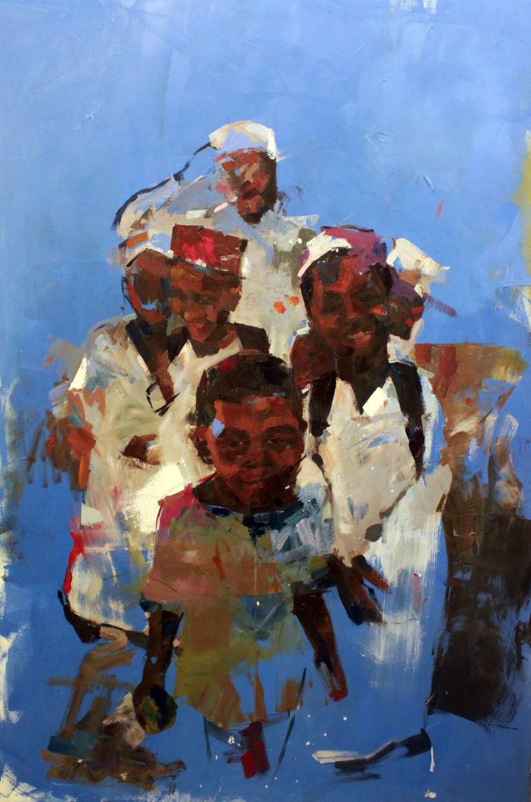Zanzibar Boys Painting by Samira Addo | Saatchi Art