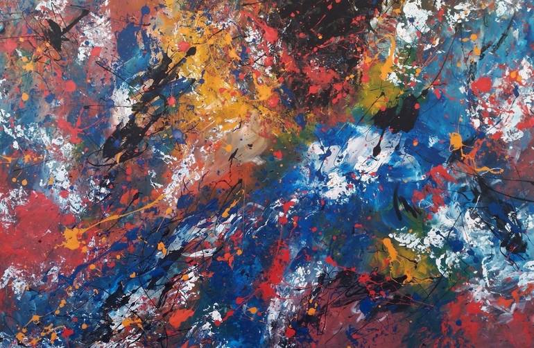 Abstract ACRYLIC PAINTING on CANVAS by M.Y. Painting by Max Yaskin ...