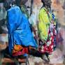 Two Women in Kenya Painting by Andrew Storey | Saatchi Art
