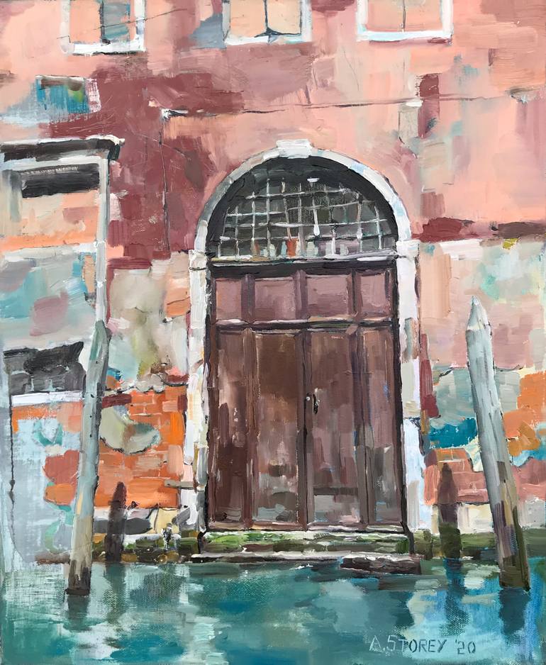 Door in Venice Painting by Andrew Storey | Saatchi Art