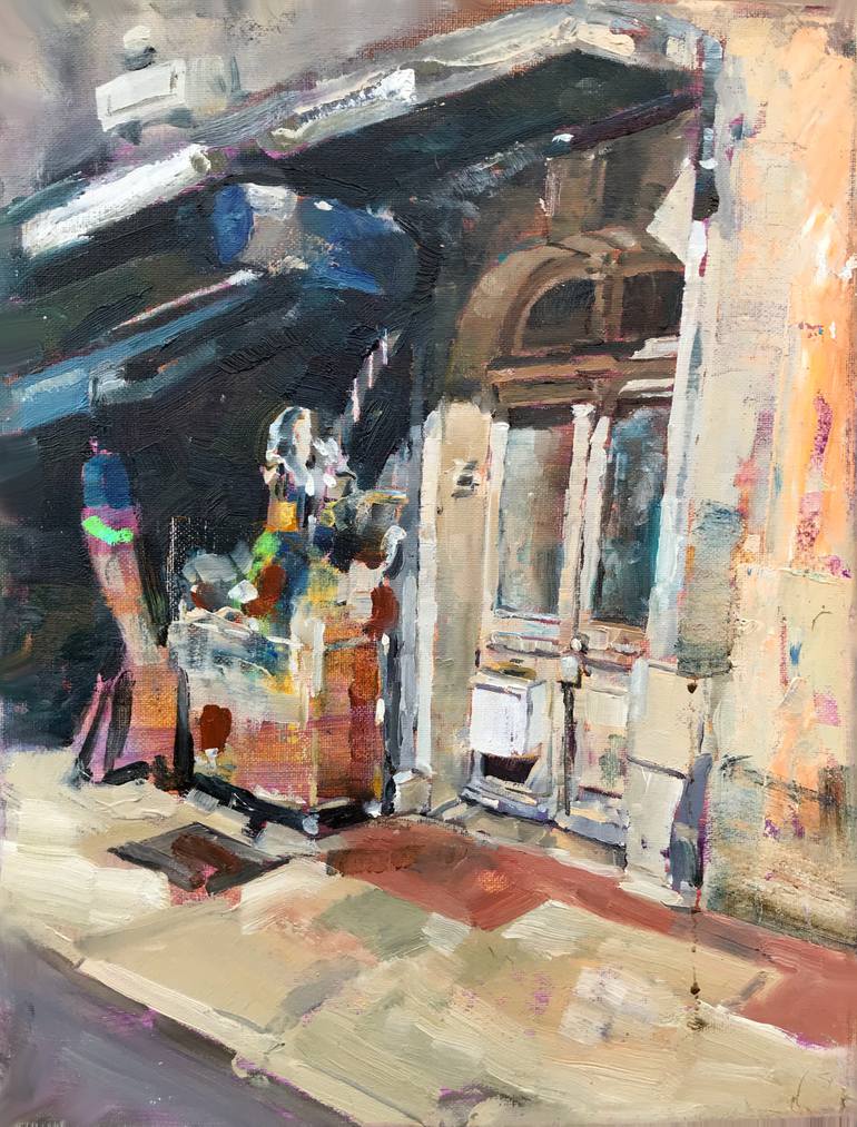 Shop Door in France Painting by Andrew Storey | Saatchi Art