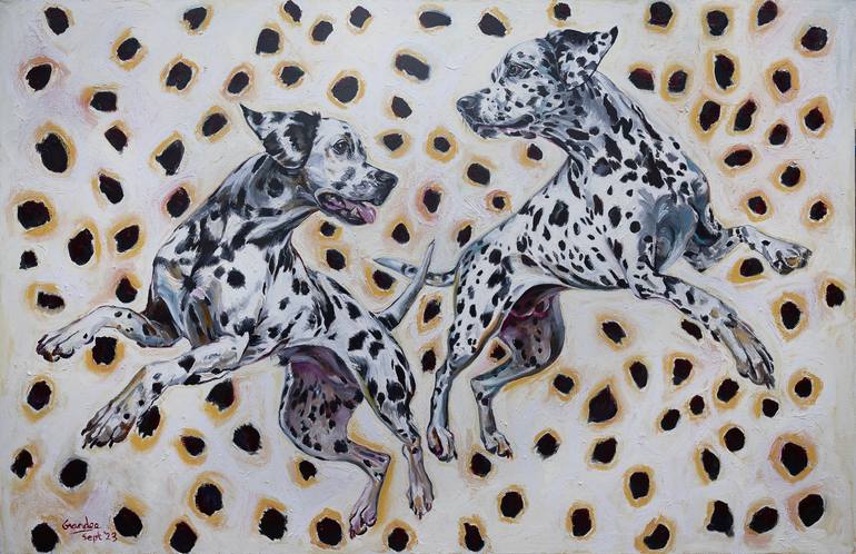 The Grace Of The Dancing Dalmatians Painting by Gandee Vasan | Saatchi Art