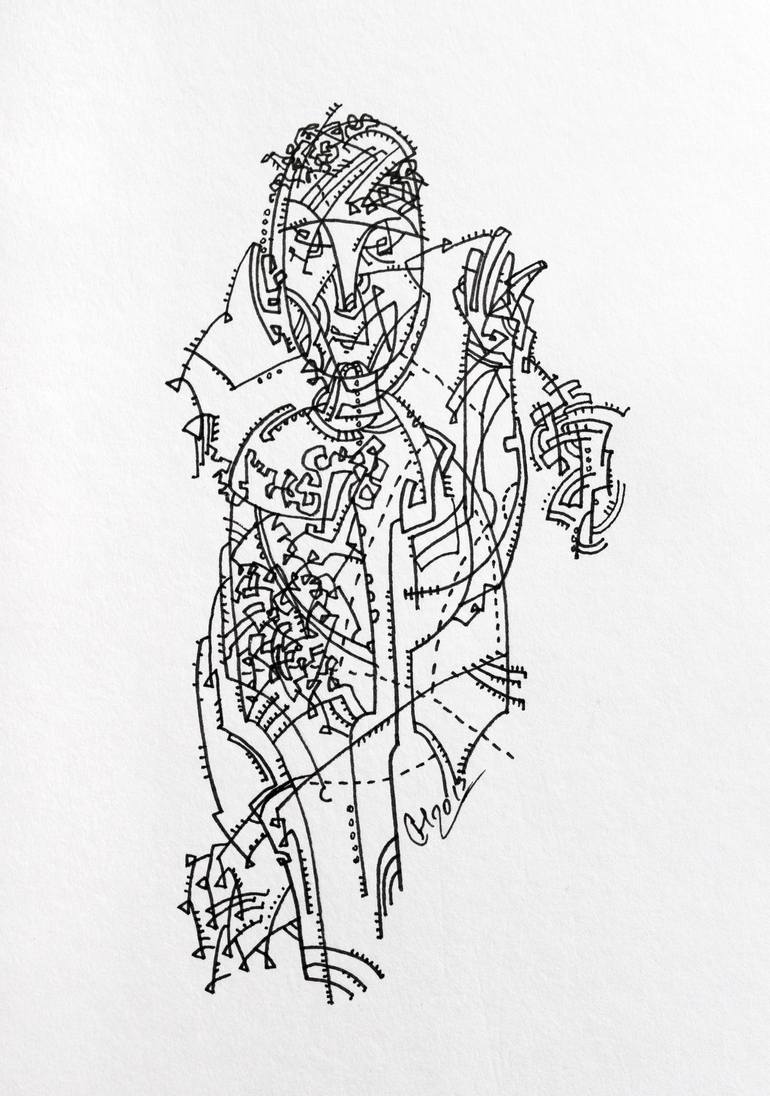 Abstract Person Drawing by Nikolay Starostenko | Saatchi Art