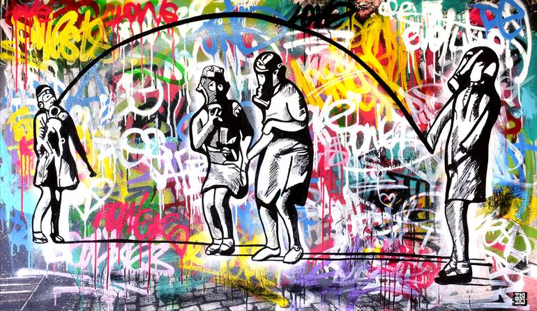 2020 social distancing Painting by INDO The Artist | Saatchi Art