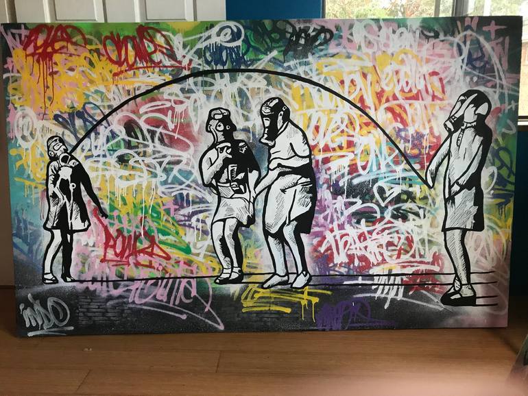 2021 social distancing commission Painting by INDO The Artist | Saatchi Art