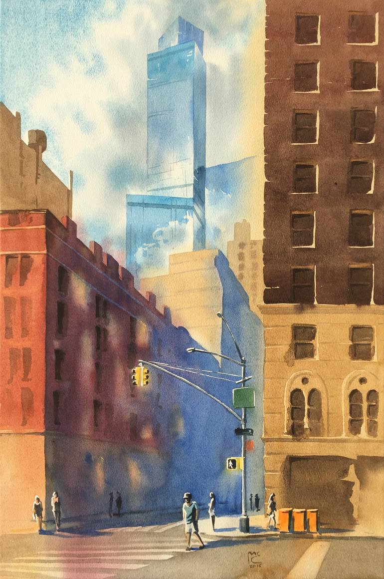 A hot day. New York, USA. Painting by Eleanor Mill | Saatchi Art