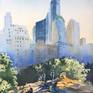 The rest in Central Park Painting by Eleanor Mill | Saatchi Art