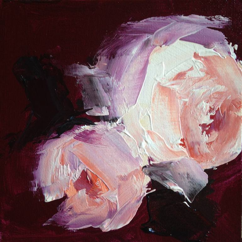 Red Burgundy Flowers Painting by Ira Efremova | Saatchi Art