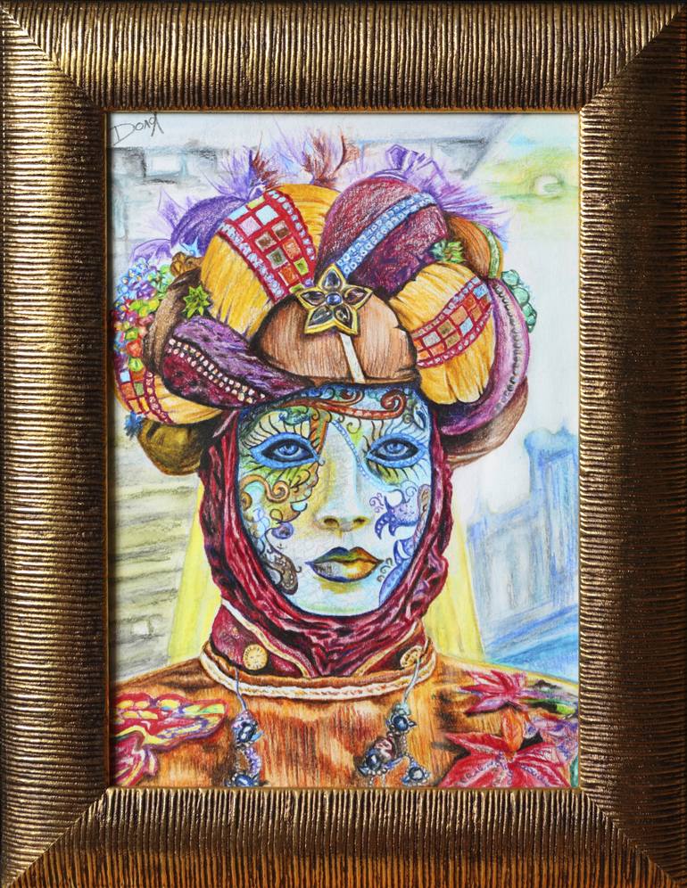 venecian mask Painting by Evgeny Dolya | Saatchi Art