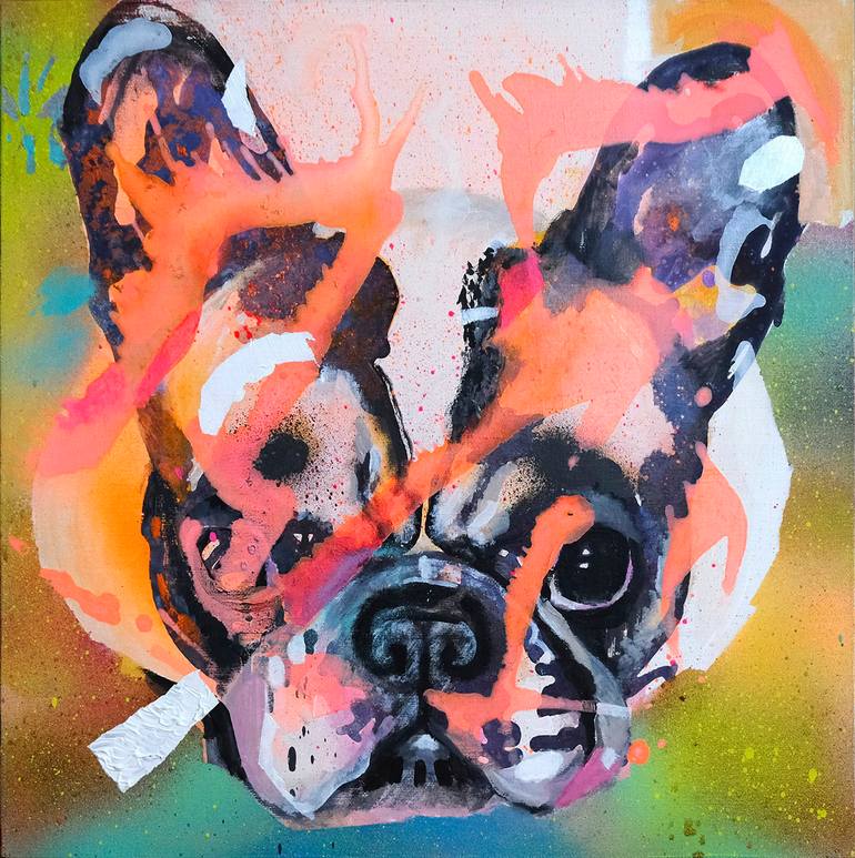 A bulldog Painting by Petr Ldin | Saatchi Art