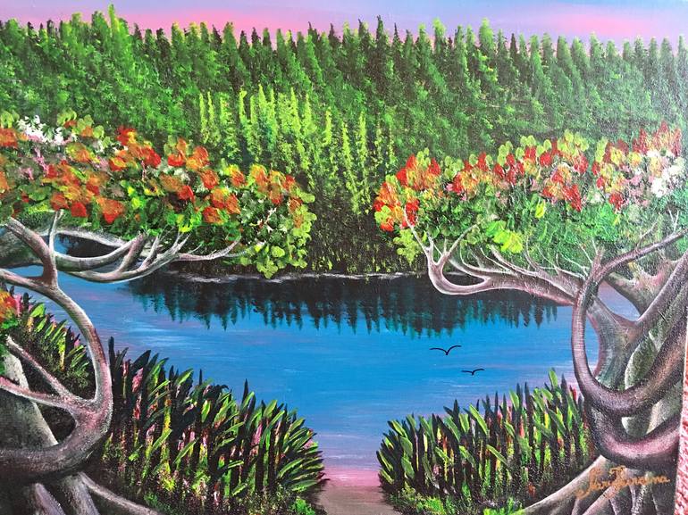 Lagoa Escondida do Brasil Painting by Maria Purcina Ferriera Prata ...