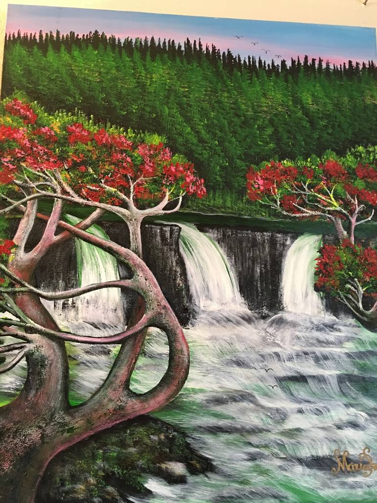 Cachoeiras Majestosas(Majestic Waterfalls) Painting by Maria Purcina ...