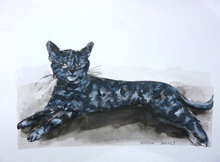 Le grand chat Drawing by Adeline Sanrey | Saatchi Art