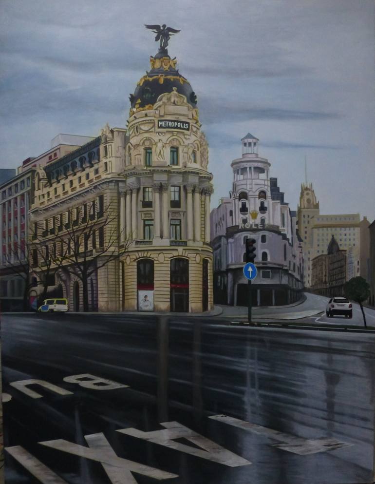 Madrid Metropolis building Painting by Jose Ramon Muro | Saatchi Art