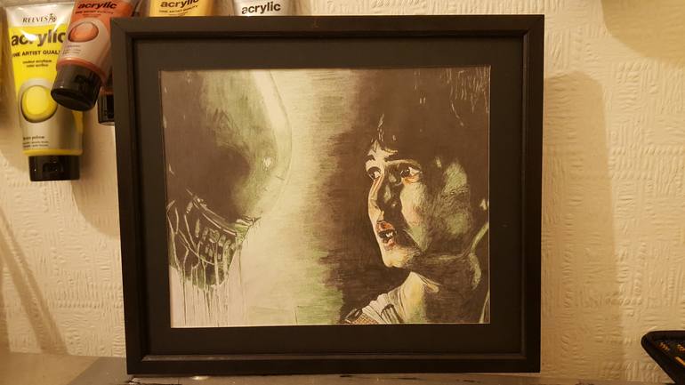 Alien Covenant-Daniels meets Alien Drawing by Stephen Mayers | Saatchi Art