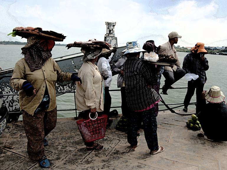 Neak Loeung. Cambodia. Crossing the Mekong River - Limited Edition 3 of ...