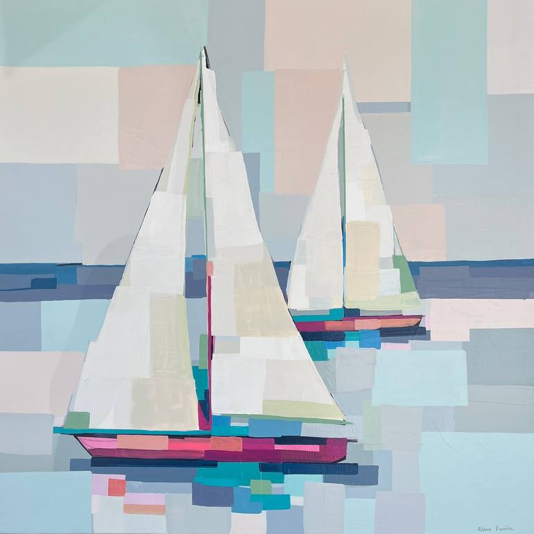 Sailing in Color Painting by Alma Ramirez | Saatchi Art