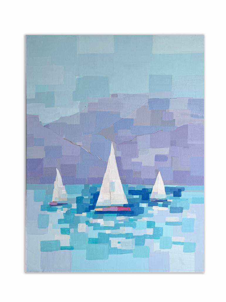 Sailing Afternoon Painting by Alma Ramirez | Saatchi Art