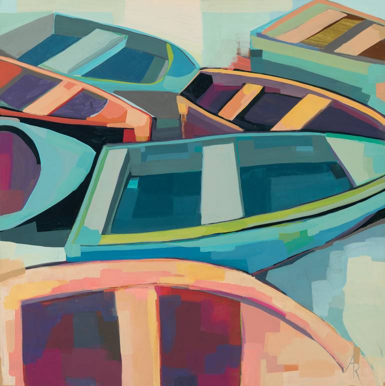 Blue Marina Painting by Alma Ramirez | Saatchi Art