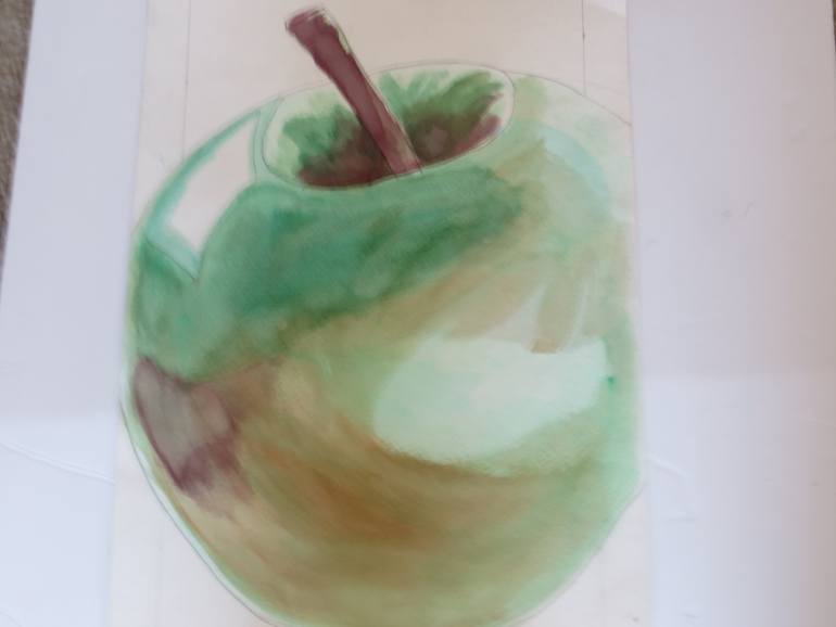 Green Apple Painting by Nola House of Art | Saatchi Art