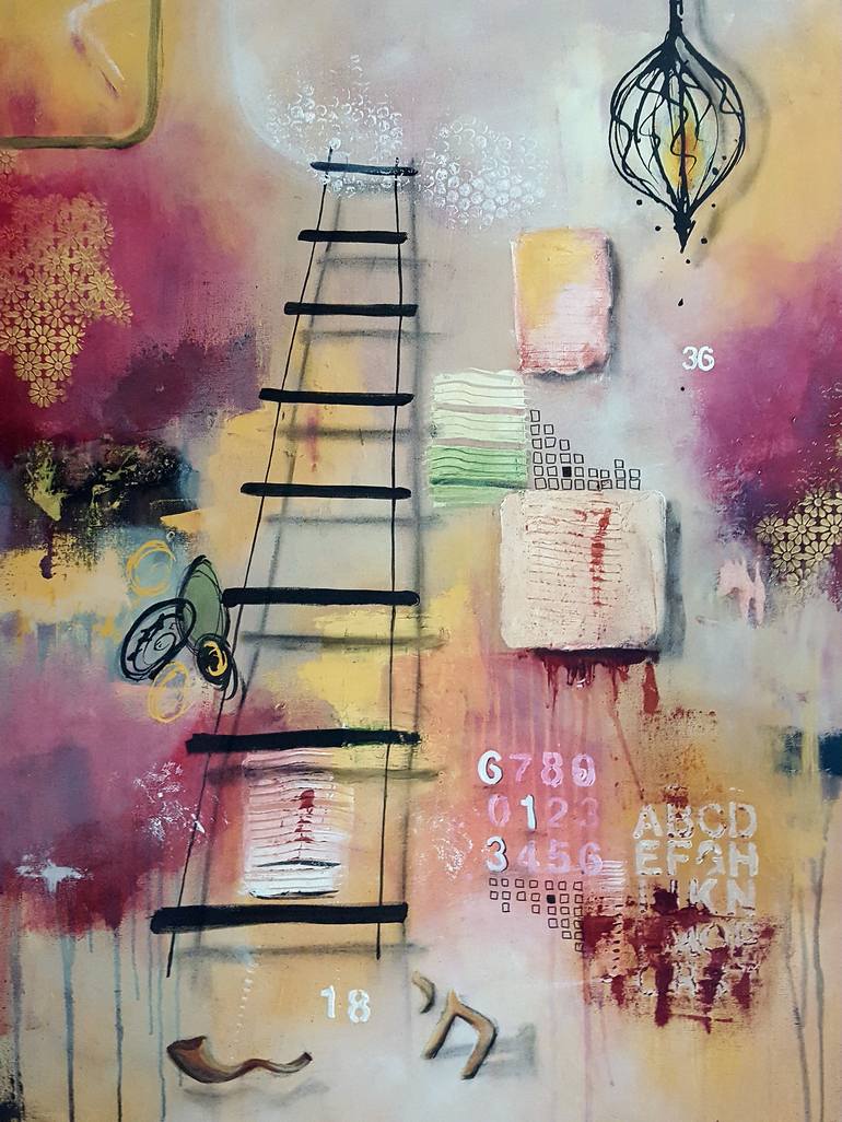 Jewish Eight Levels of Tzedakah Painting by Sharon Feldstein | Saatchi Art