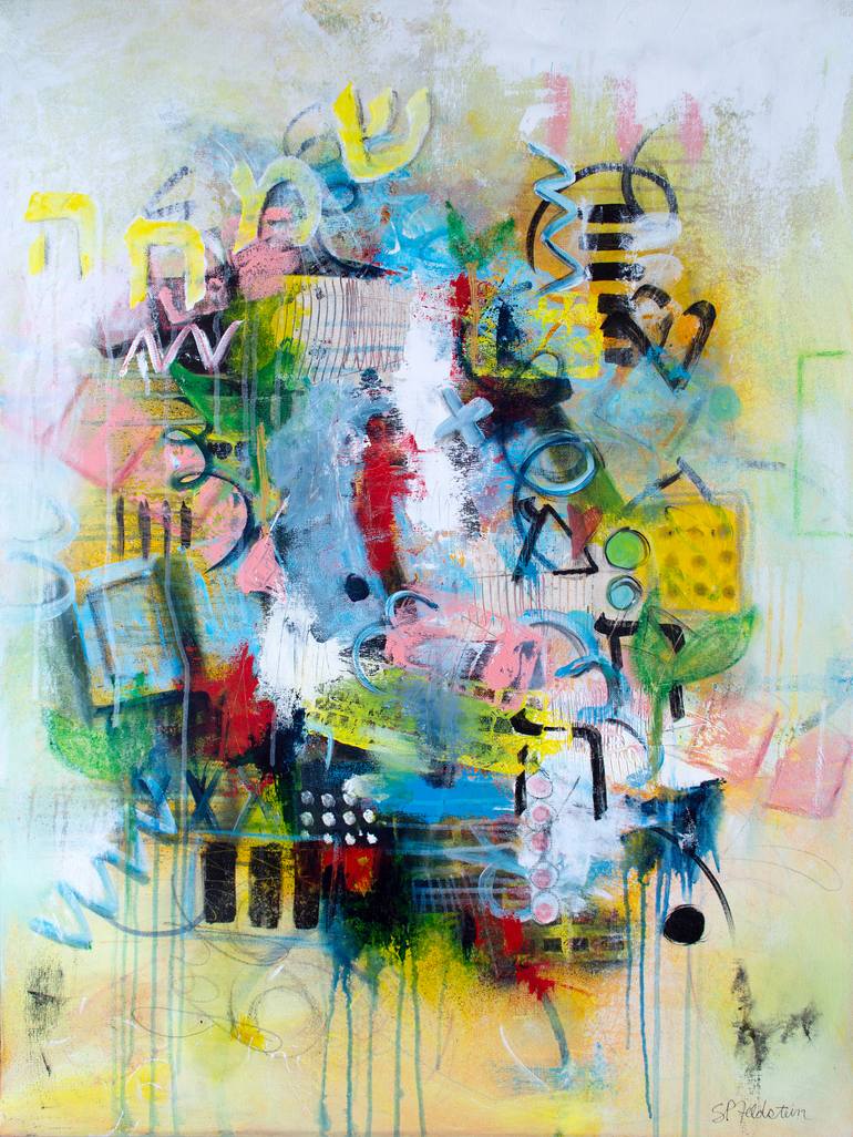 Joy | Sameach Painting by Sharon Feldstein | Saatchi Art