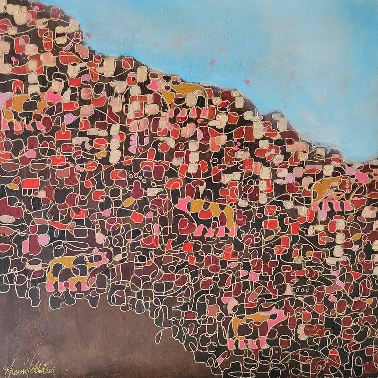 Bear Mountain CARVED Mosaic Painting by Sharon Feldstein | Saatchi Art