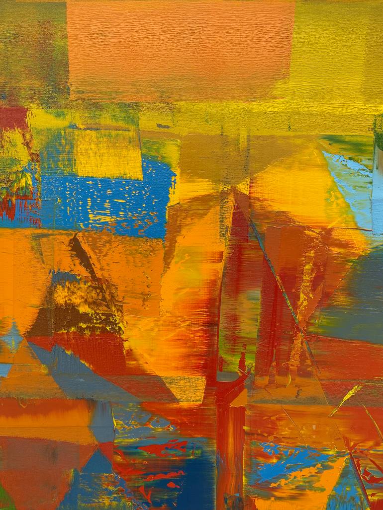 Abstract-137- Golden illumination Decomposition Painting by Nivas ...