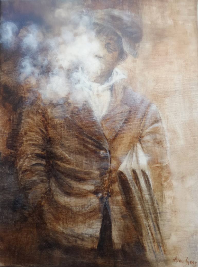 The Paper Boy Painting by Anna Sims | Saatchi Art